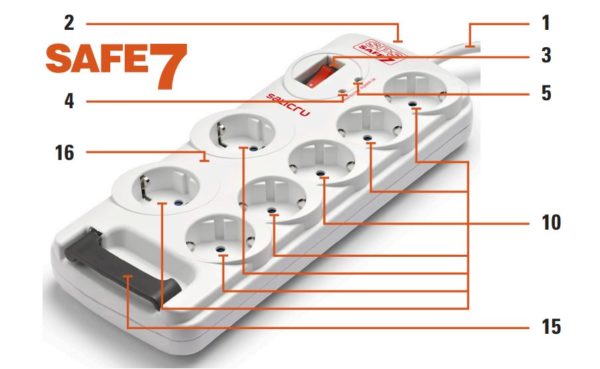 Multiprise parafoudre SALICRU SPS SAFE 7 - infinytech-reunion